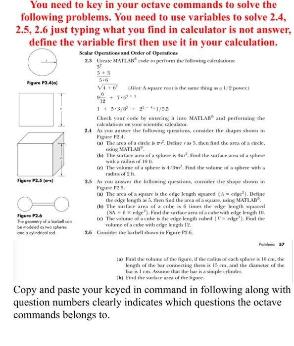 You need to key in your octave commands to solve the | Chegg.com
