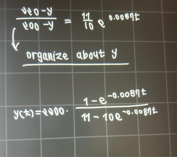 Solved i wanna know how to organize about y and get this | Chegg.com