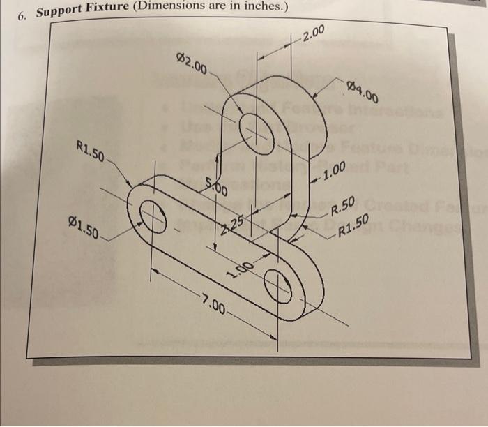 Solved 6. Support Fixture (Dimensions are in inches.) | Chegg.com