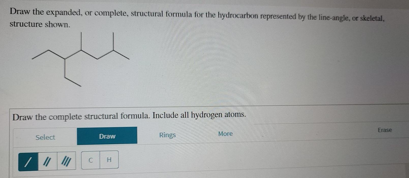 Solved Draw the expanded, or complete, structural formula | Chegg.com