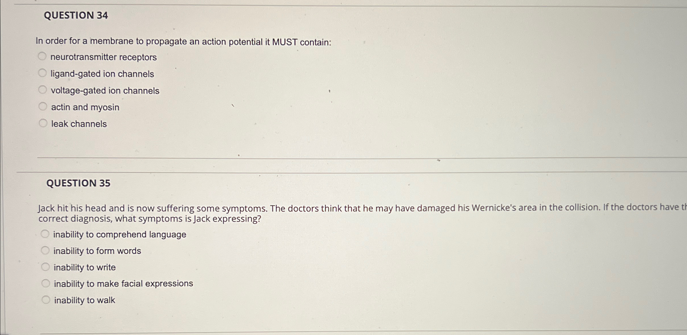 Solved QUESTION 34In order for a membrane to propagate an | Chegg.com