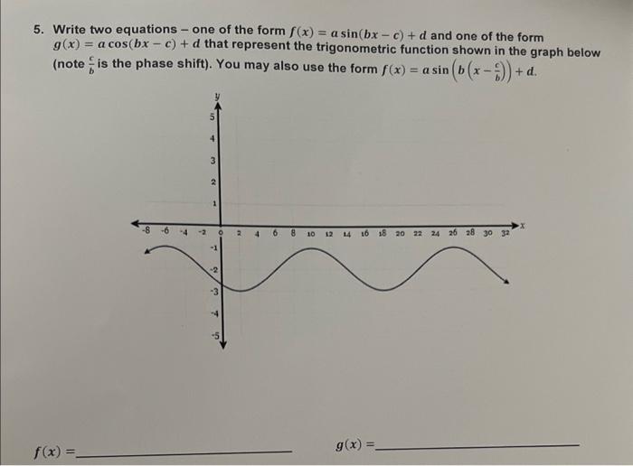 Solved 5. Write two equations - one of the form | Chegg.com