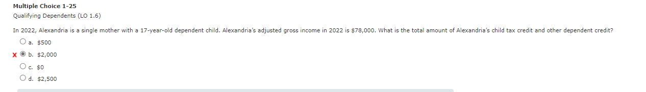 Solved Multiple Choice 1-25Qualifying Dependents (LO 1.6)a. | Chegg.com