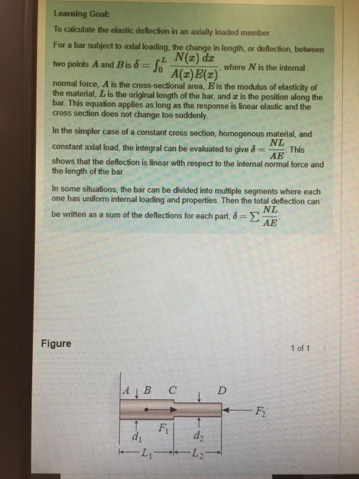 Solved Learning Goal: To calculate the elastic deflection in | Chegg.com