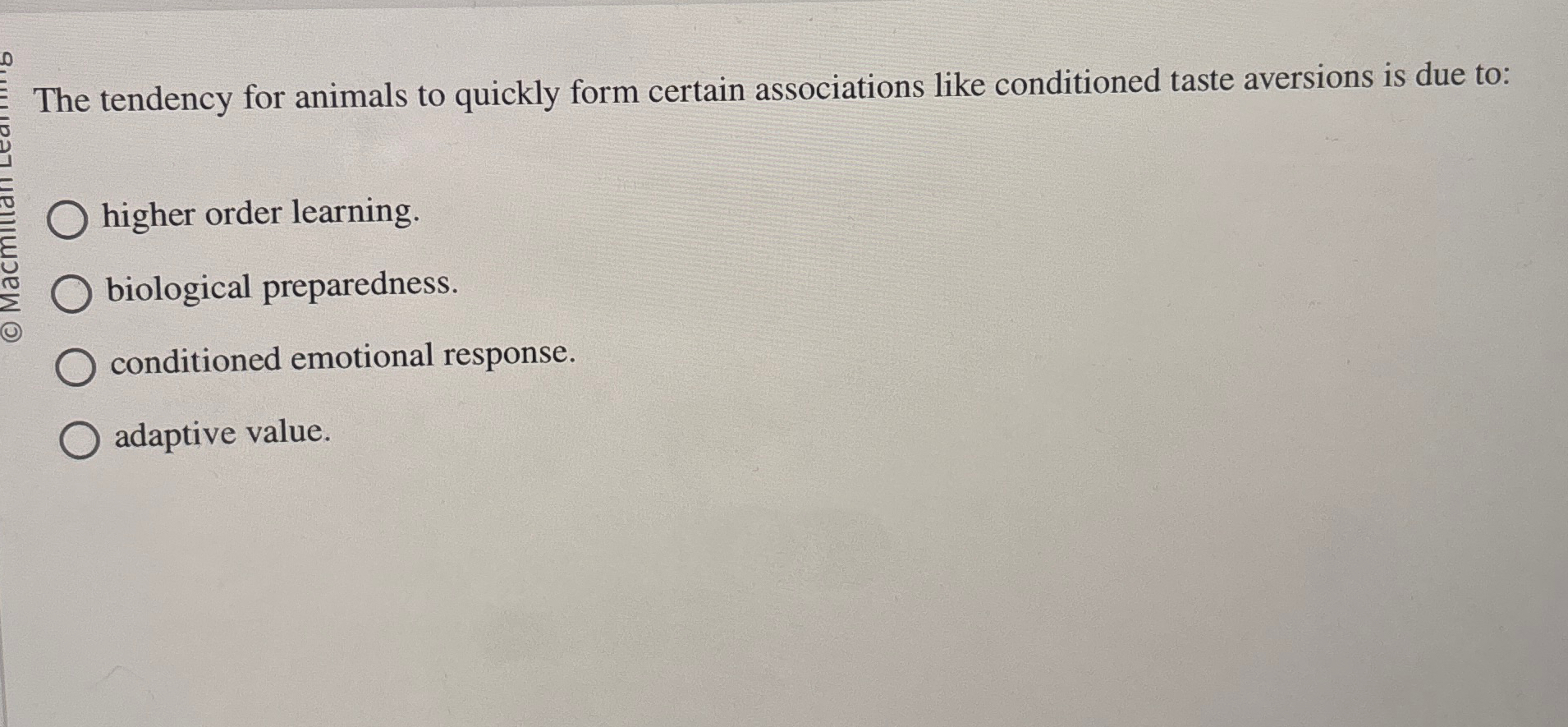 Solved The tendency for animals to quickly form certain | Chegg.com