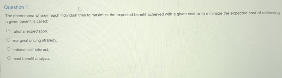 Solved Question 1:The phenomena wherein each individual | Chegg.com