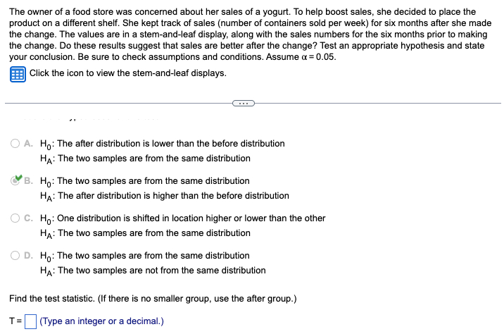 Solved by an EXPERT The owner of a food store was concerned about her | Chegg.com