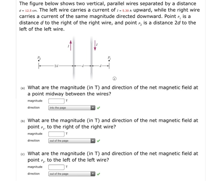 Solved The figure below shows two vertical, parallel wires | Chegg.com