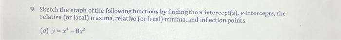 Solved Find x-intercepts, y-intercepts, the relative (or | Chegg.com