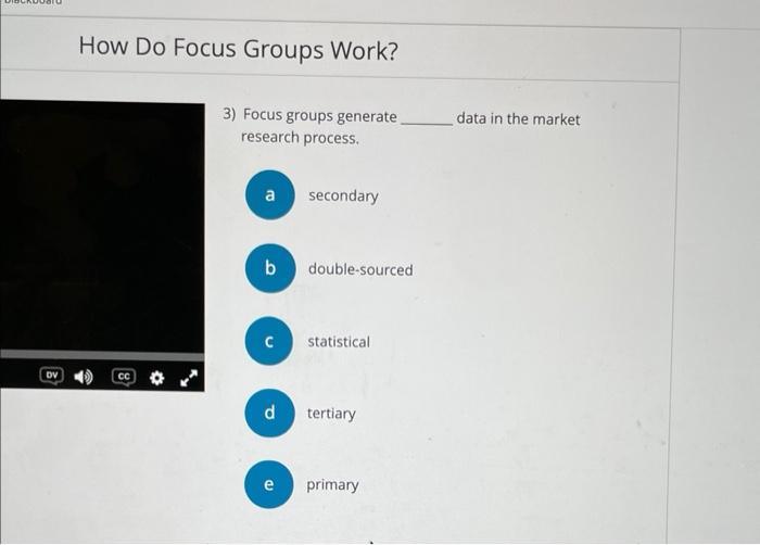 Solved 1) Focus groups are a type of research. exploratory | Chegg.com