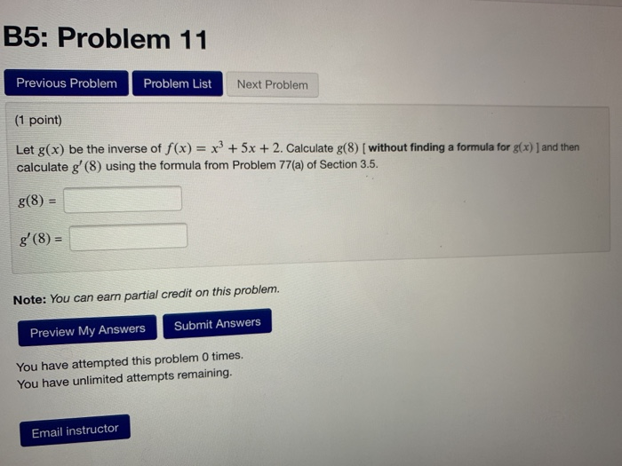 Solved B5 Problem 11 Previous Problem Problem List Next