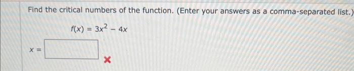 Solved Find the critical numbers of the function. (Enter | Chegg.com