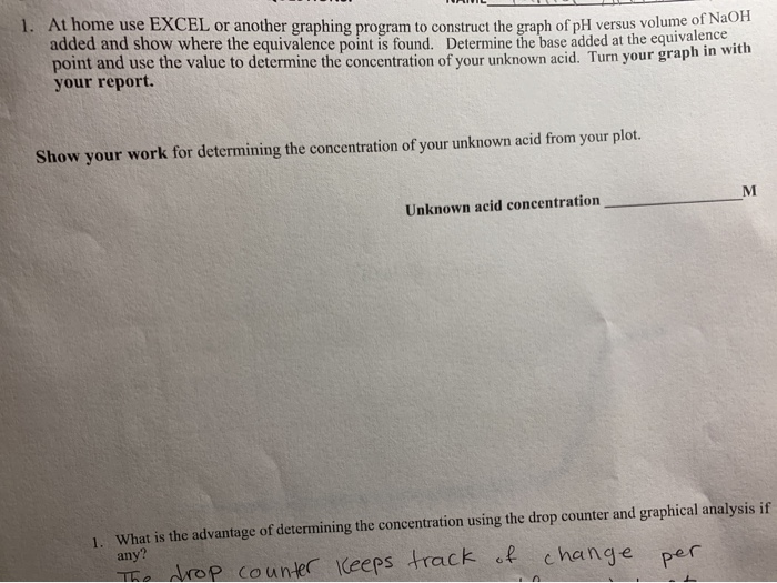 1. At home use EXCEL or another graphing program to | Chegg.com