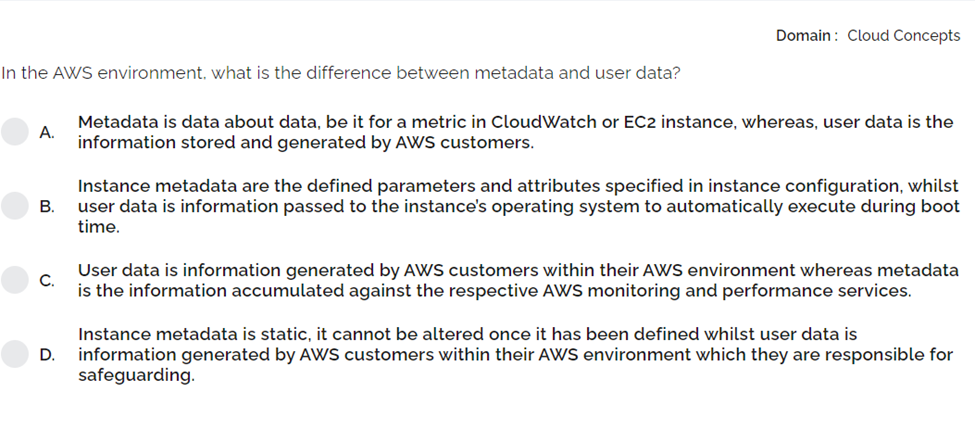 Solved In the AWS environment. what is the difference | Chegg.com