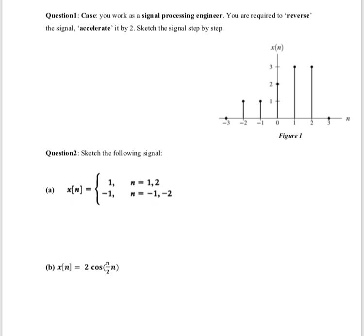 Solved Question1: Case: you work as a signal processing | Chegg.com
