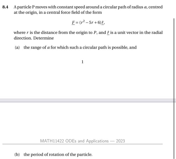4 A particle P moves with constant speed around a | Chegg.com