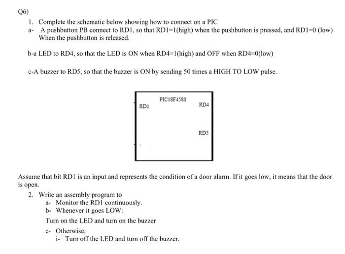 Solved Q6) 1. Complete the schematic below showing how to | Chegg.com