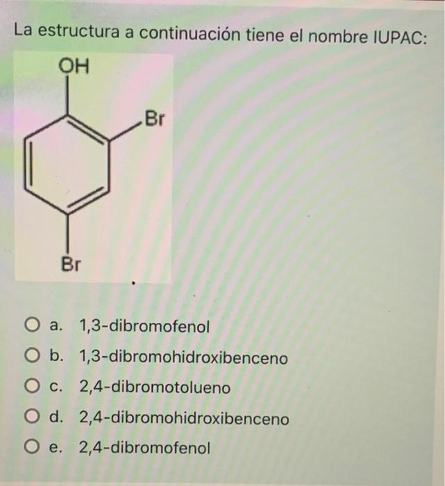 Solved El nombre IUPAC para la siguiente estructura es: NO2 | Chegg.com