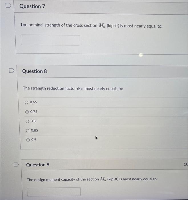Solved For the singly reinforced reinforced concrete section | Chegg.com