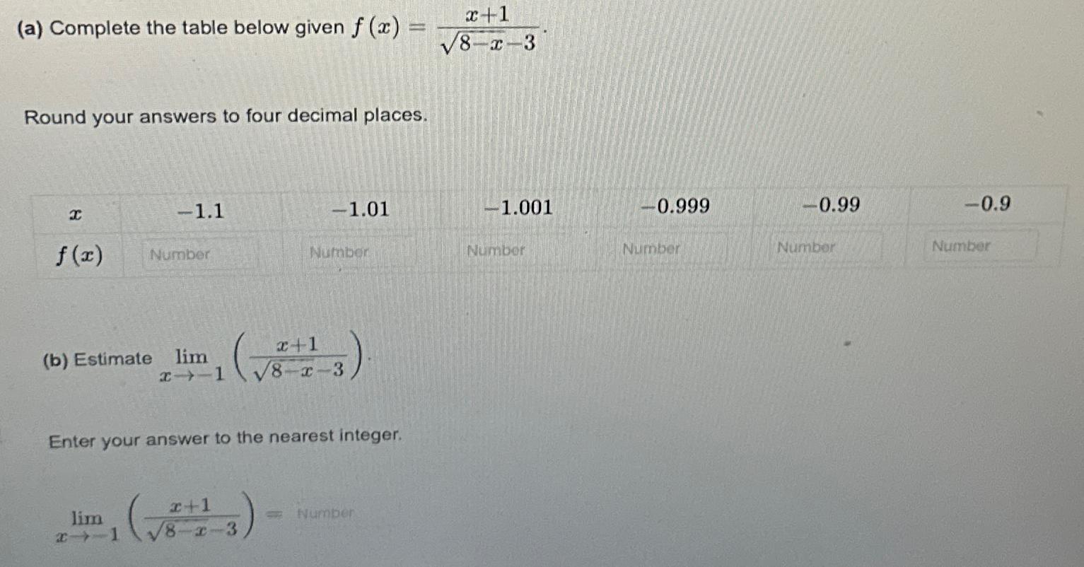 Solved (a) ﻿Complete the table below given | Chegg.com
