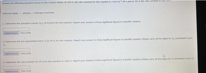 Solved Andwer the following questions based on the reaction | Chegg.com