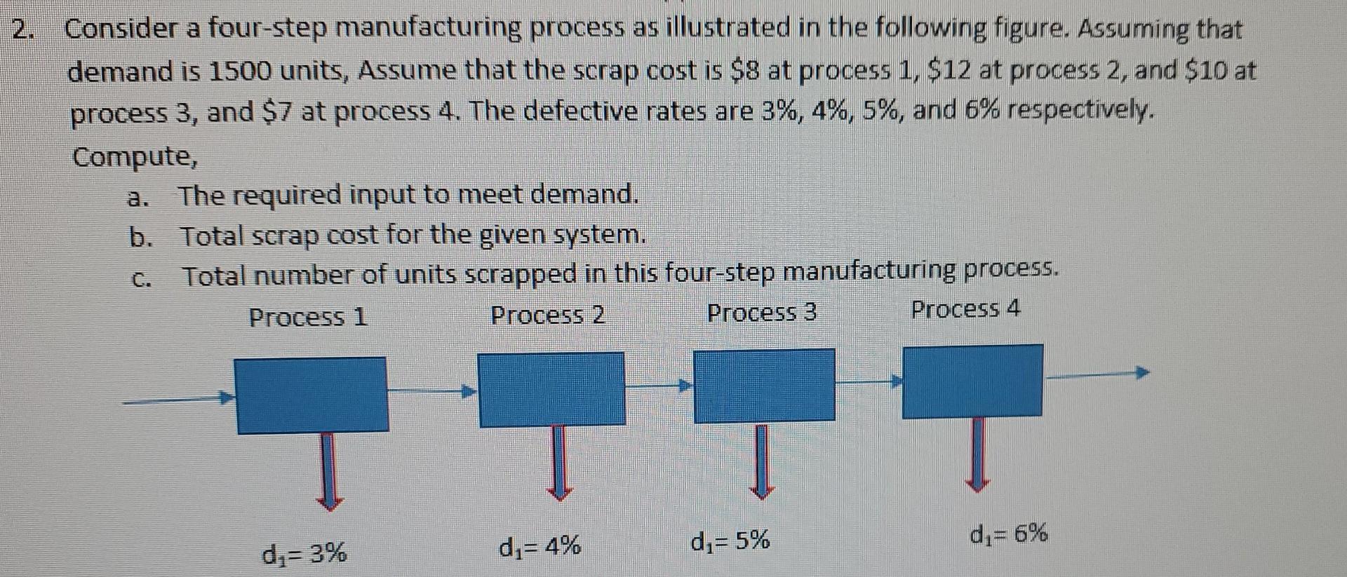 Solved Consider a four-step manufacturing process as | Chegg.com