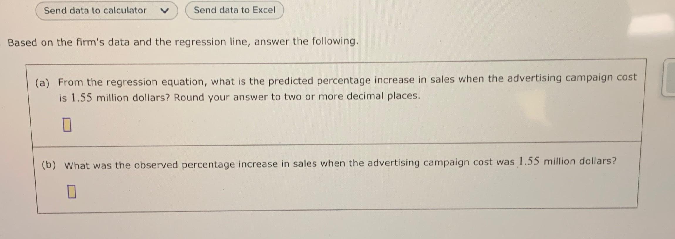 Based on the firm's data and the regression line, | Chegg.com