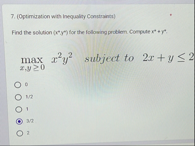 Solved (Optimization with Inequality Constraints)Find the | Chegg.com