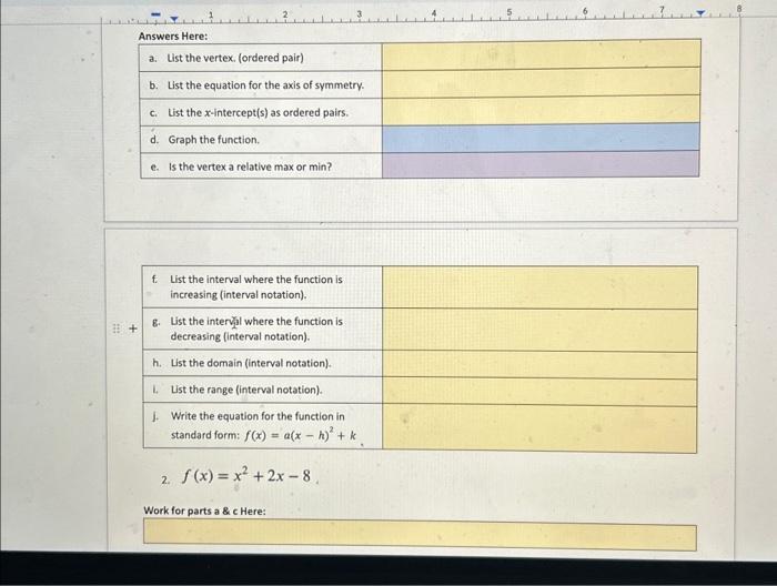 Solved For each quadratic function, do the following- a. | Chegg.com