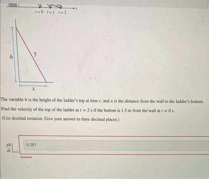 Solved A 5-m ladder leans against a wall. Assume the bottom | Chegg.com