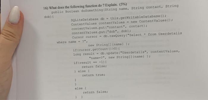 Solved 16) What does the following function do ? Explain. | Chegg.com