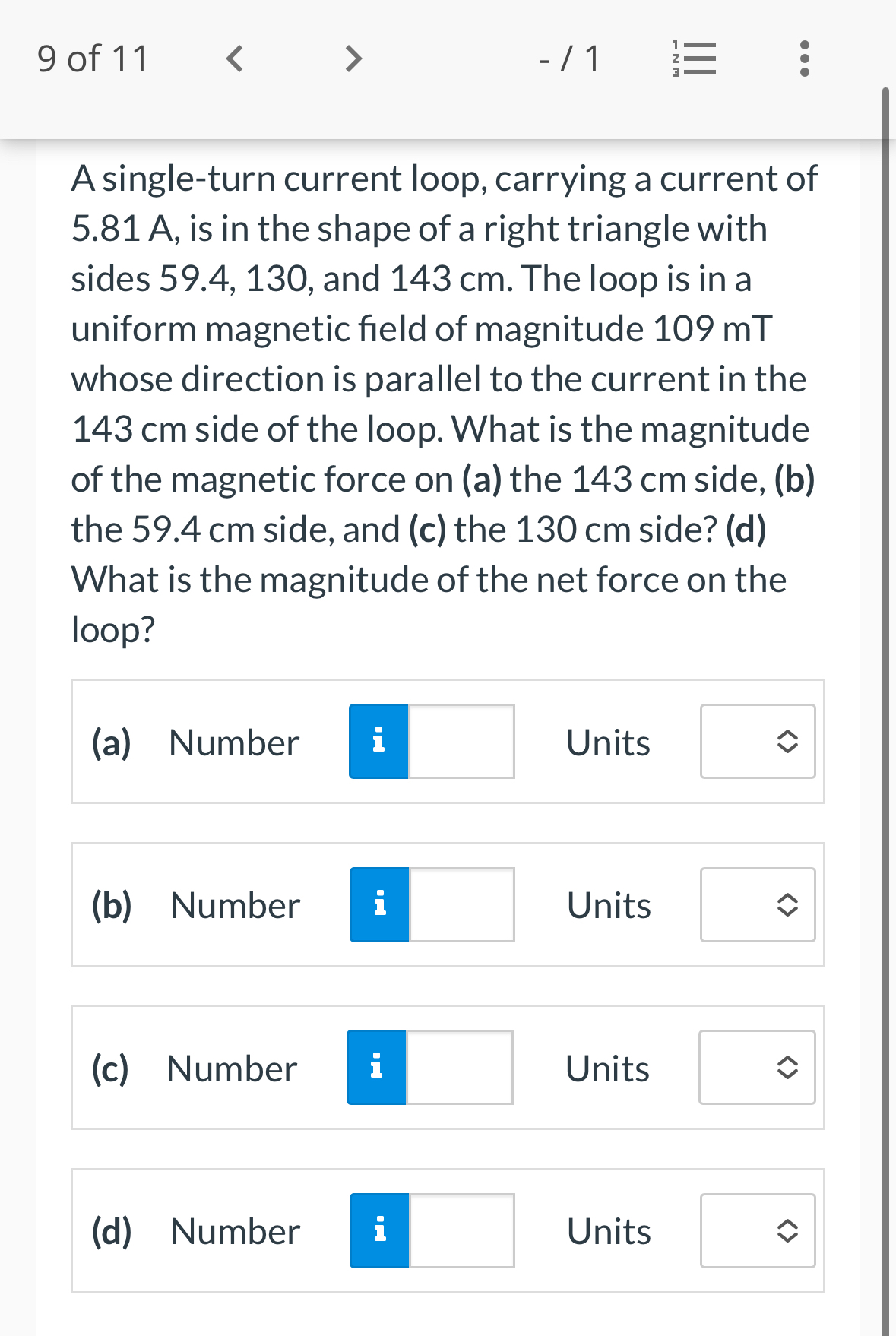 Solved A single-turn current loop, carrying a current of5.81 | Chegg.com
