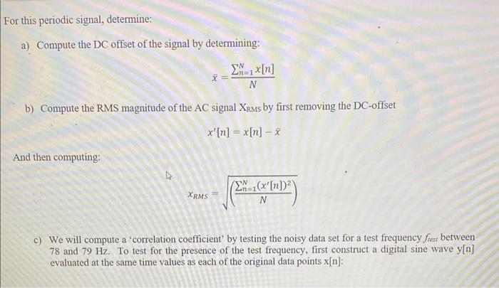 Question #4. A 'noisy' data set is included with this | Chegg.com