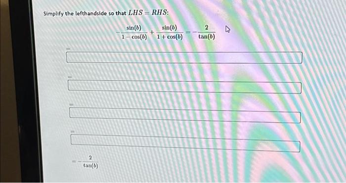 Solved Simplify the lefthandside so that LHS=RHS : | Chegg.com