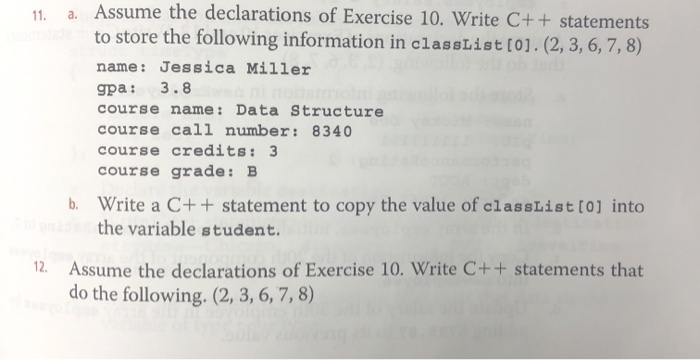 (Solved) : Exercises 645 Consider Following Statements Struct Name Type ... (Solved) : Exercises 645 Consider Following Statements Struct Name Type ...