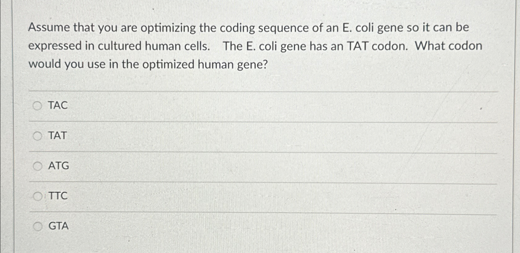 Solved Assume that you are optimizing the coding sequence of | Chegg.com