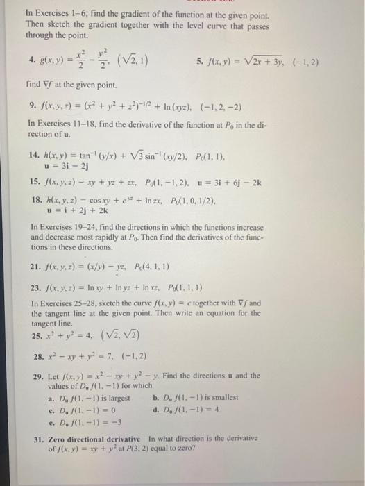 Solved In Exercises 1-6, find the gradient of the function | Chegg.com