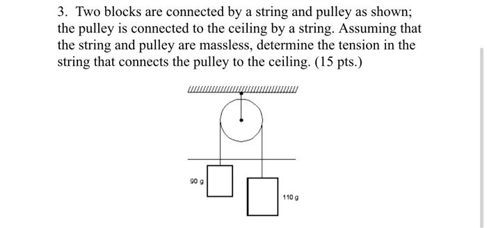 Solved 3. Two blocks are connected by a string and pulley as | Chegg.com