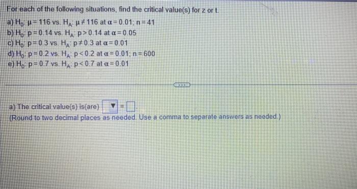 Solved For each of the following situations, find the | Chegg.com