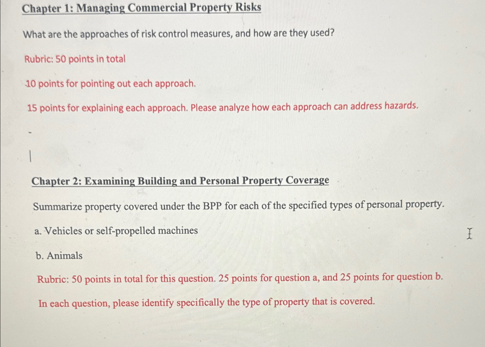 Solved Chapter 1: Managing Commercial Property RisksWhat are | Chegg.com