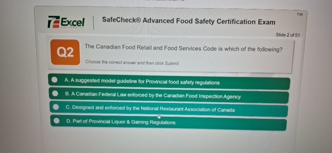 Solved TAEcelSafeCheck® ﻿Advanced Food Safety Certification | Chegg.com