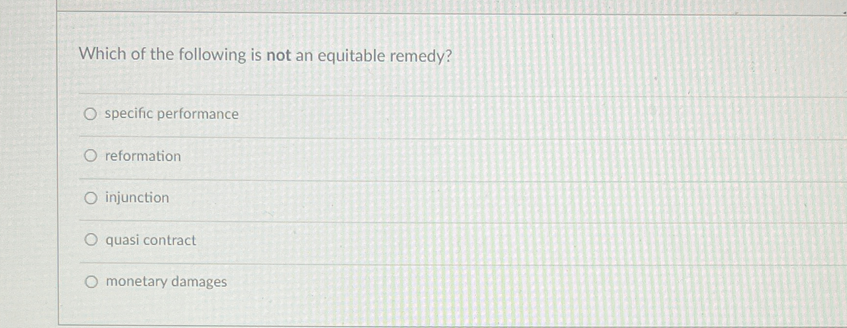 Solved Which of the following is not an equitable | Chegg.com