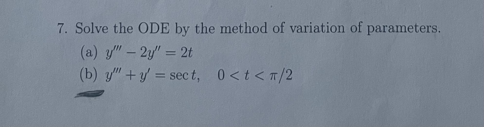 Solve the ODE by the method of variation of | Chegg.com