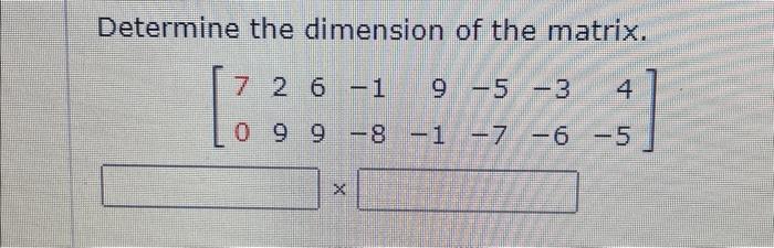 Solved Determine the dimension of the matrix. | Chegg.com