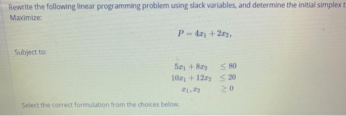 Solved Rewrite the following linear programming problem | Chegg.com