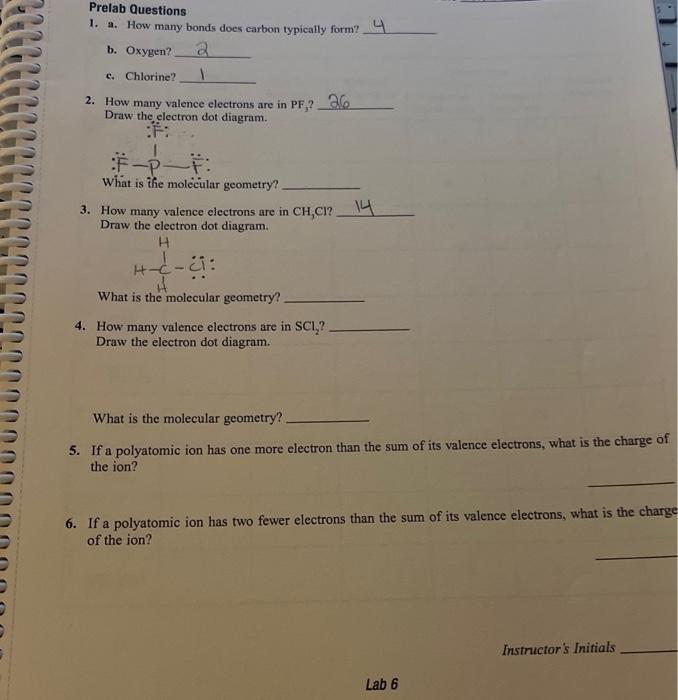 Solved Prelab Questions 1. a. How many bonds does carbon | Chegg.com