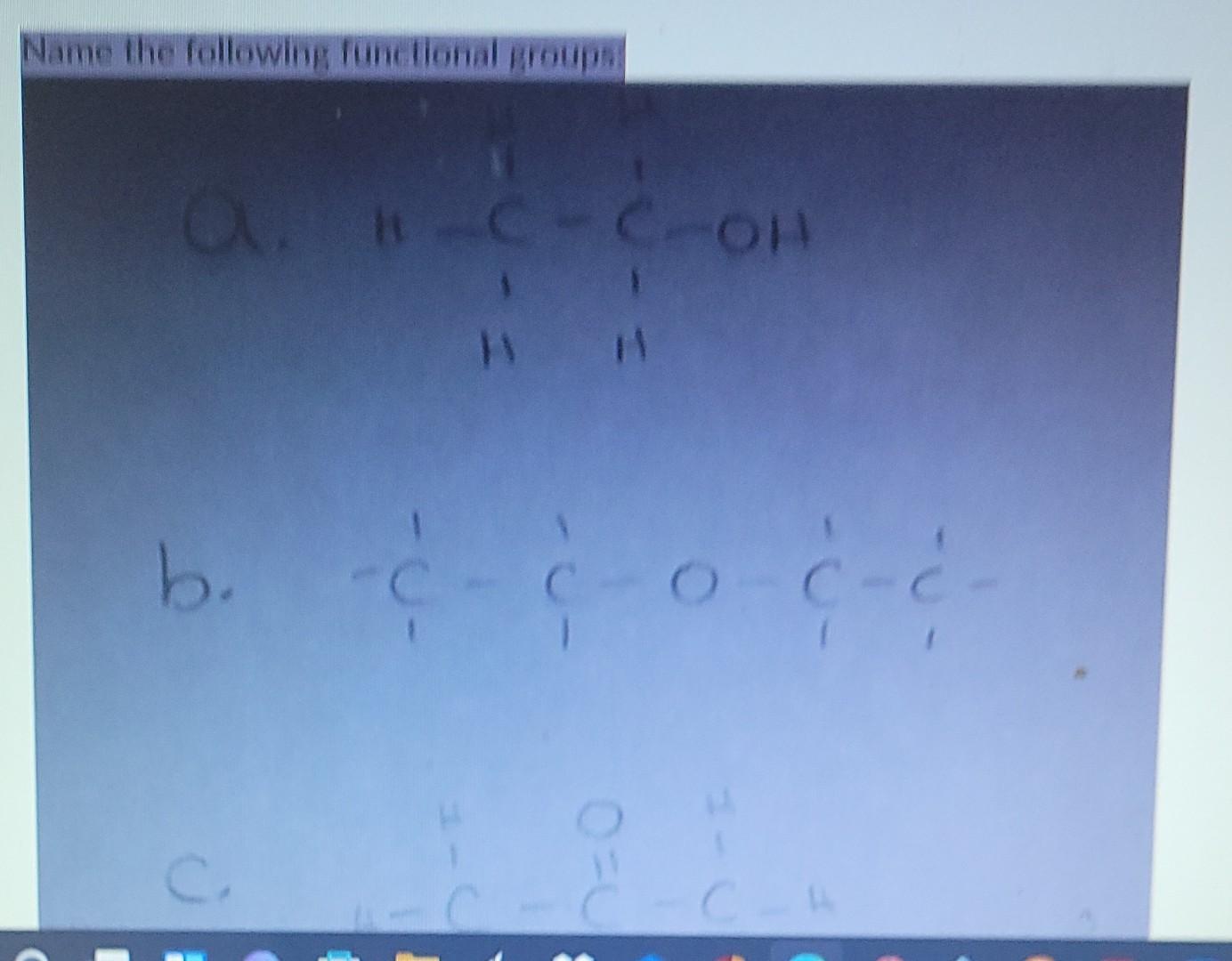 Solved Name the following functional groups OCCOH 1 1 b. CoC | Chegg.com