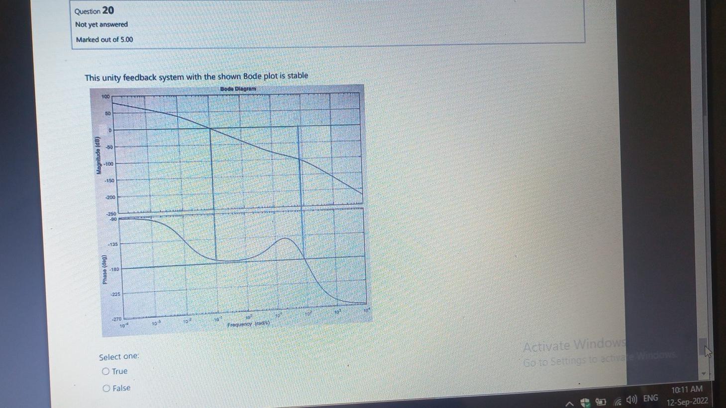 Solved This unitv feedback system with the shown Bode plot | Chegg.com