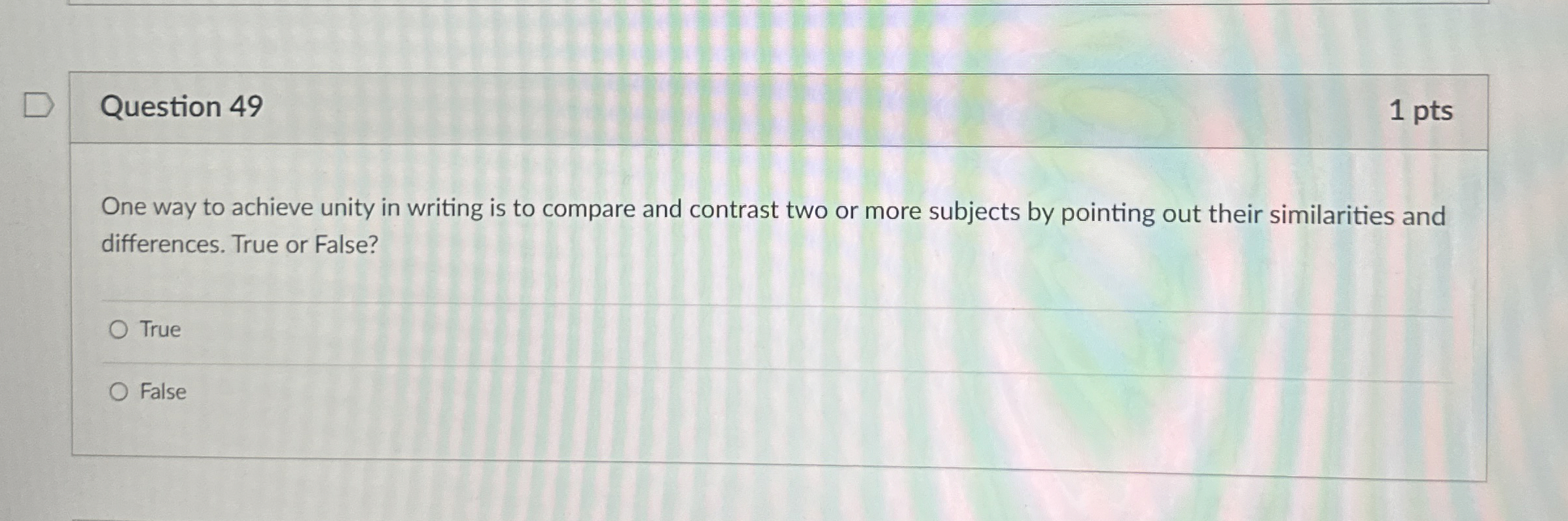 Solved Question 491 ﻿ptsOne way to achieve unity in writing | Chegg.com