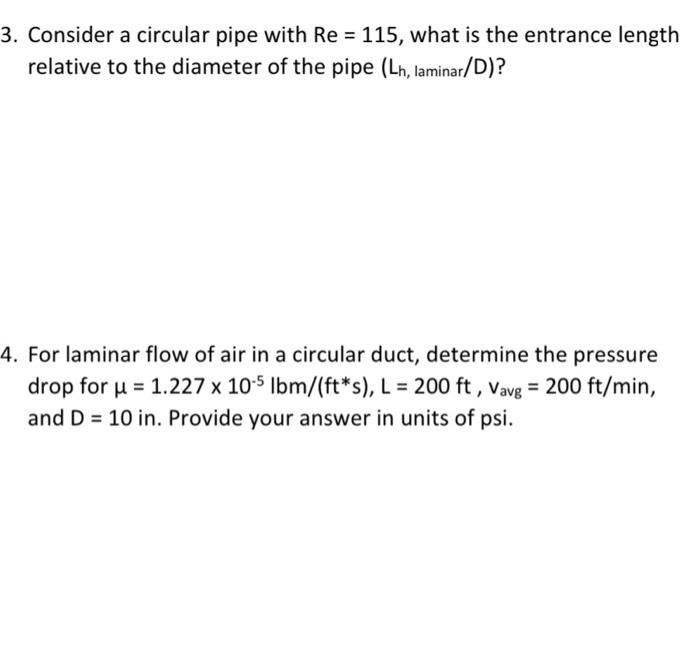 Solved 1. For a round pipe, complete the following | Chegg.com